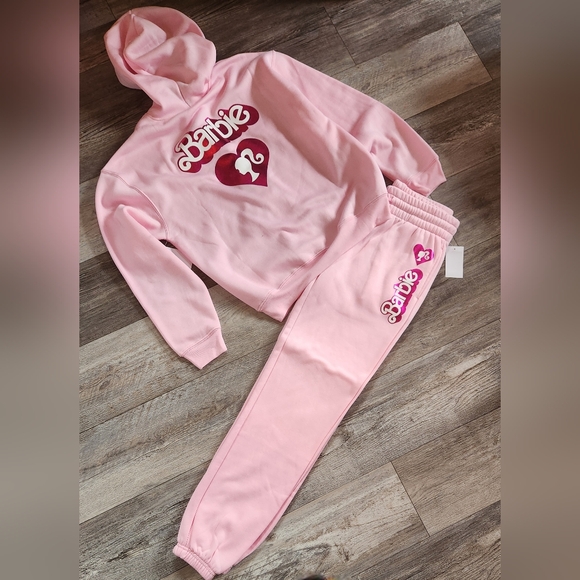Barbie | Pants & Jumpsuits | Womens Soft Pink Barbie Track Suit | Poshmark